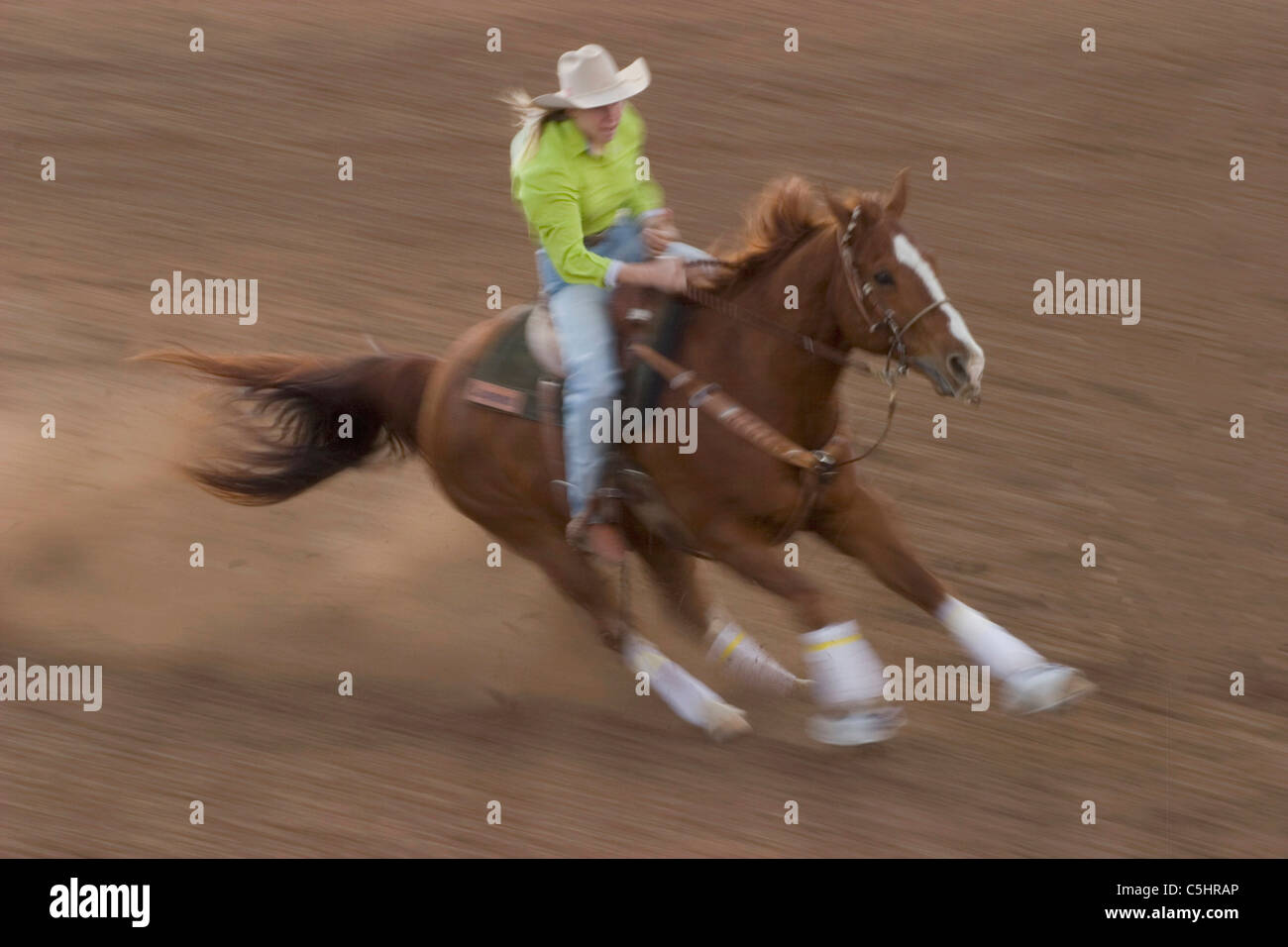 At the Tucson Rodeo riders in the women's barrel racing competition in ...