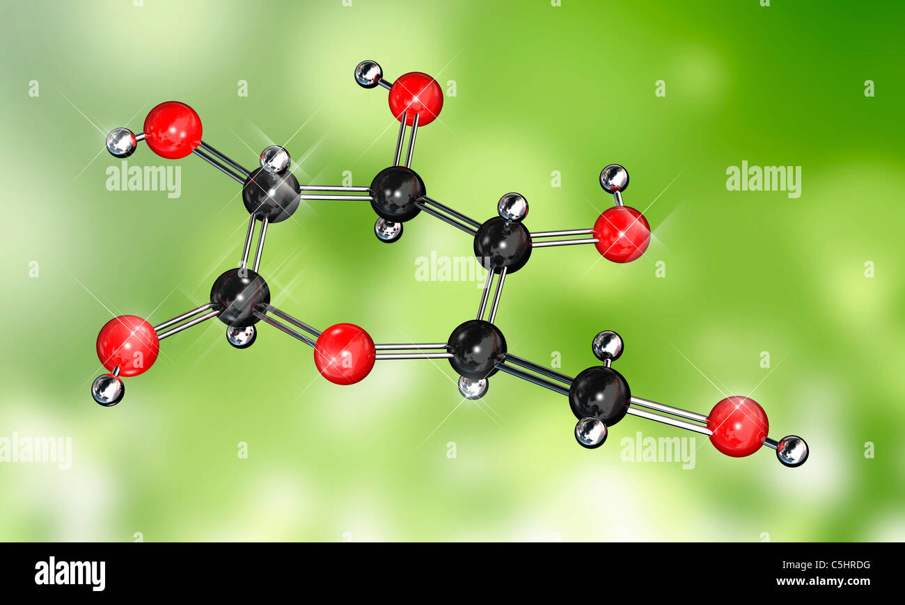 Glucose sugar molecule Stock Photo - Alamy