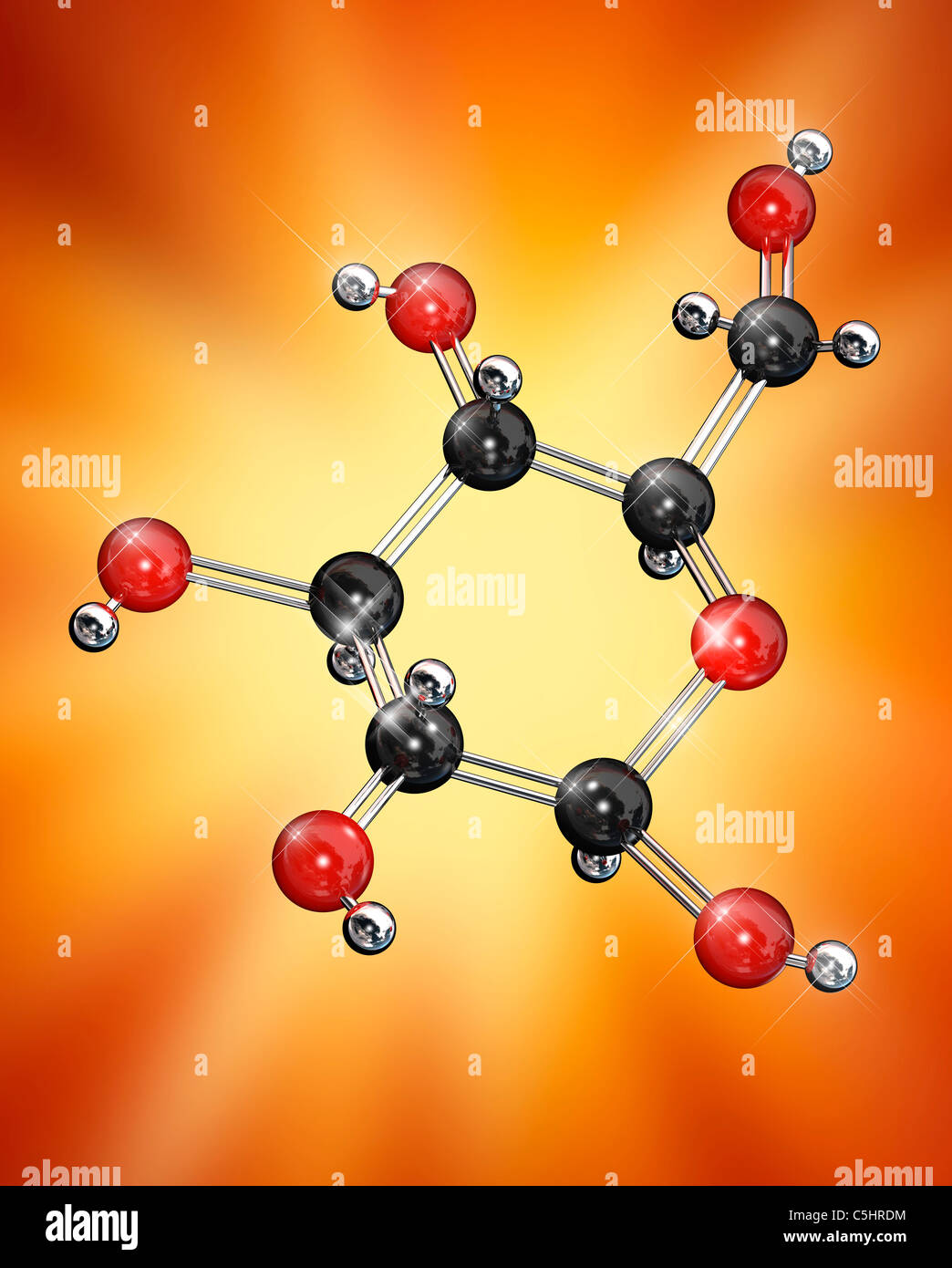 Glucose sugar molecule Stock Photo - Alamy