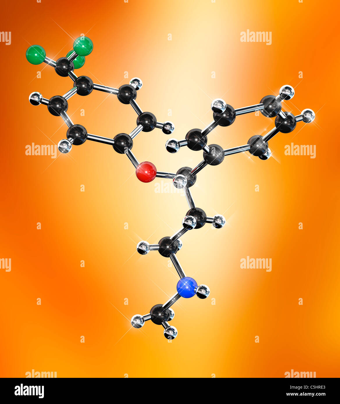 Fluoxetine antidepressant drug molecule hi-res stock photography and ...