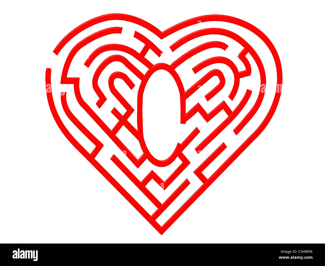 Heart Maze, computer artwork Stock Photo - Alamy