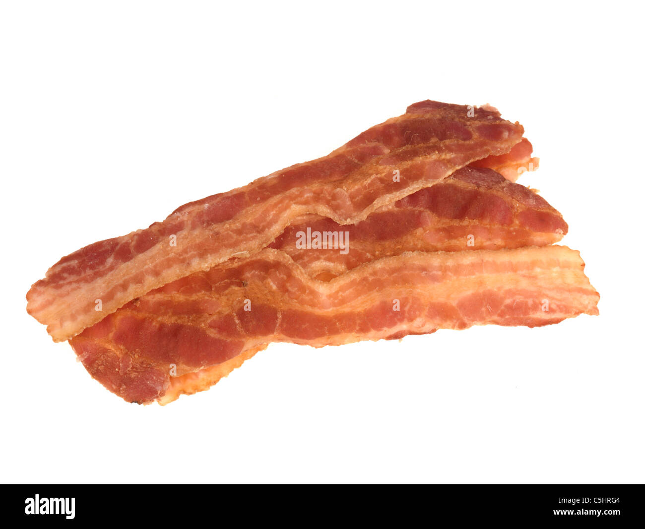 Streaky bacon pork cooked cold rasher rashers food hi-res stock ...