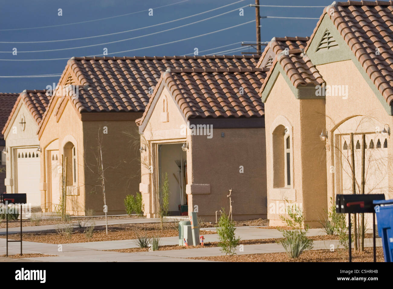 New housing construction with downtown in the background in Tucson ...