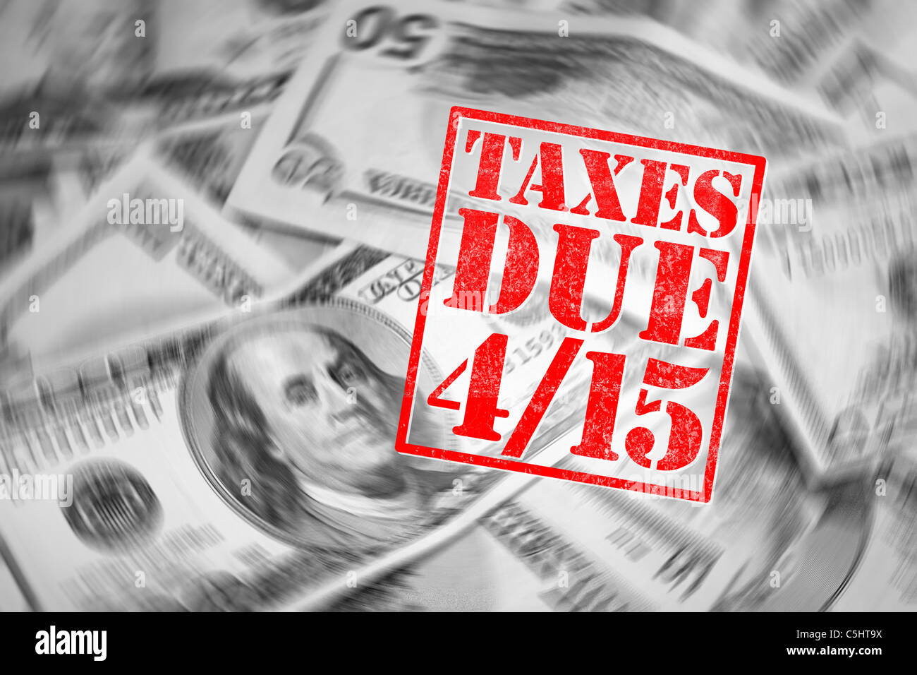 A tax time themed montage for US taxpayers warning about the due date ...