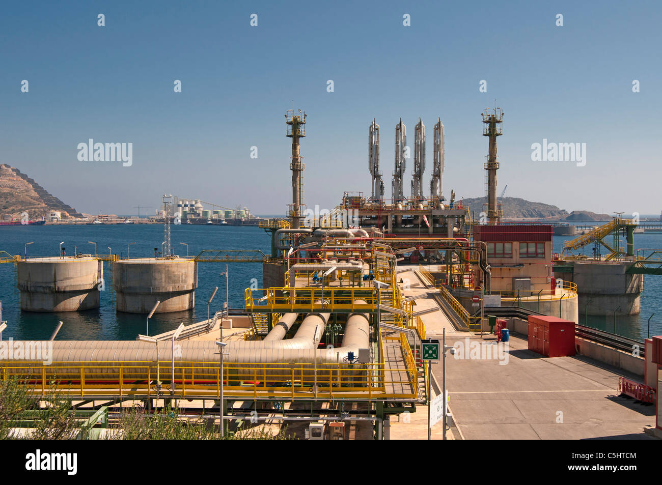 Cartagena large Oil Refinery on the coastline at Cartagena in the ...