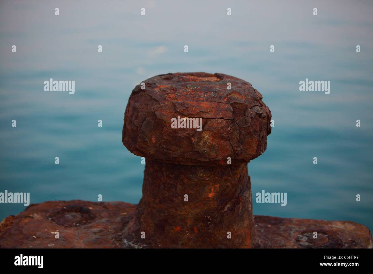 old and rusty Steel pier mooring, Turkey Stock Photo - Alamy