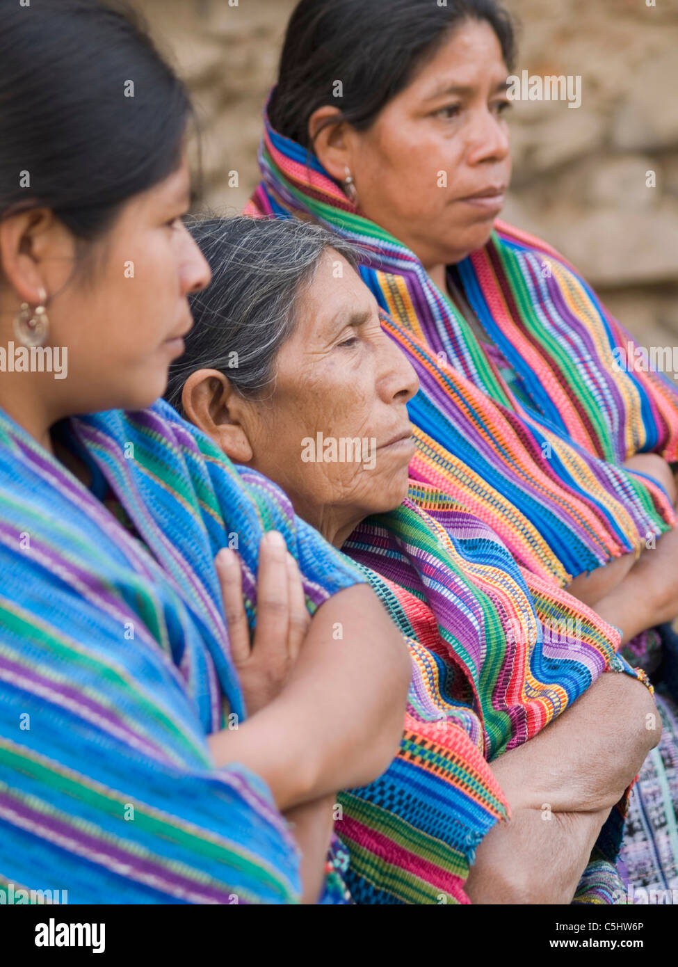 Guatemalan indigenous family in traditional clothing in Antiqua ...