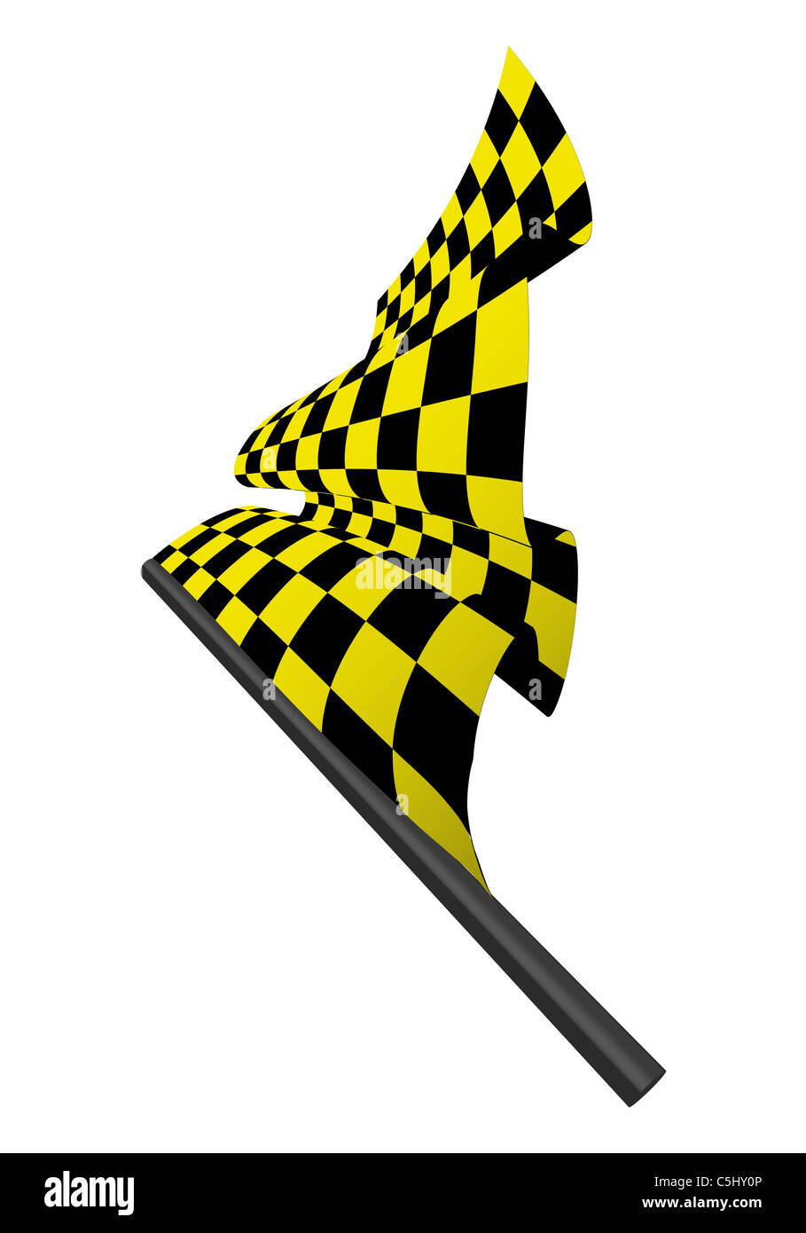 Yellow and black checked racing flag. Vector illustration Stock Photo ...
