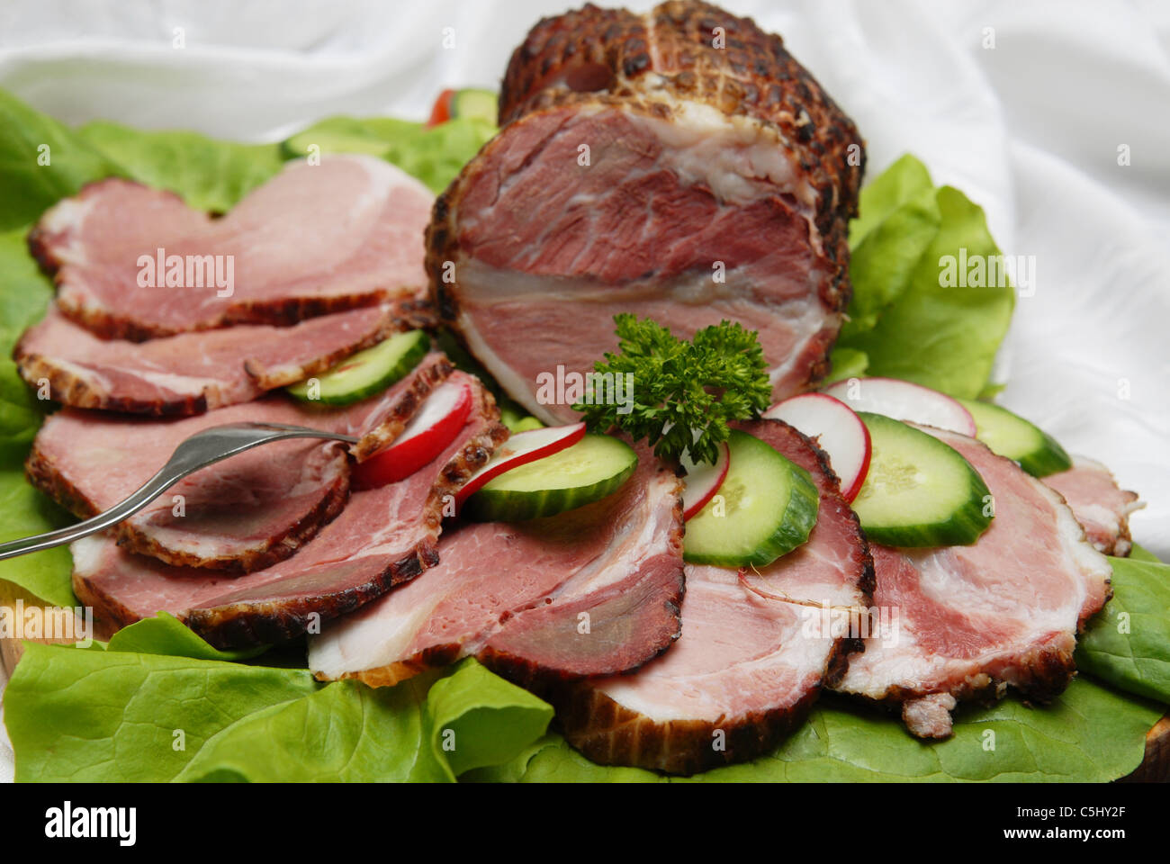ham on the wedding table Stock Photo - Alamy