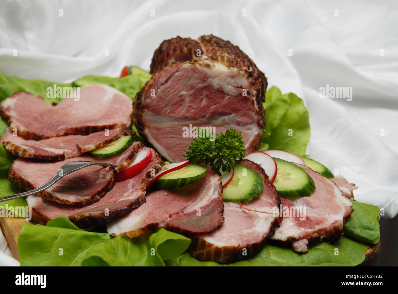 ham on the wedding table Stock Photo - Alamy