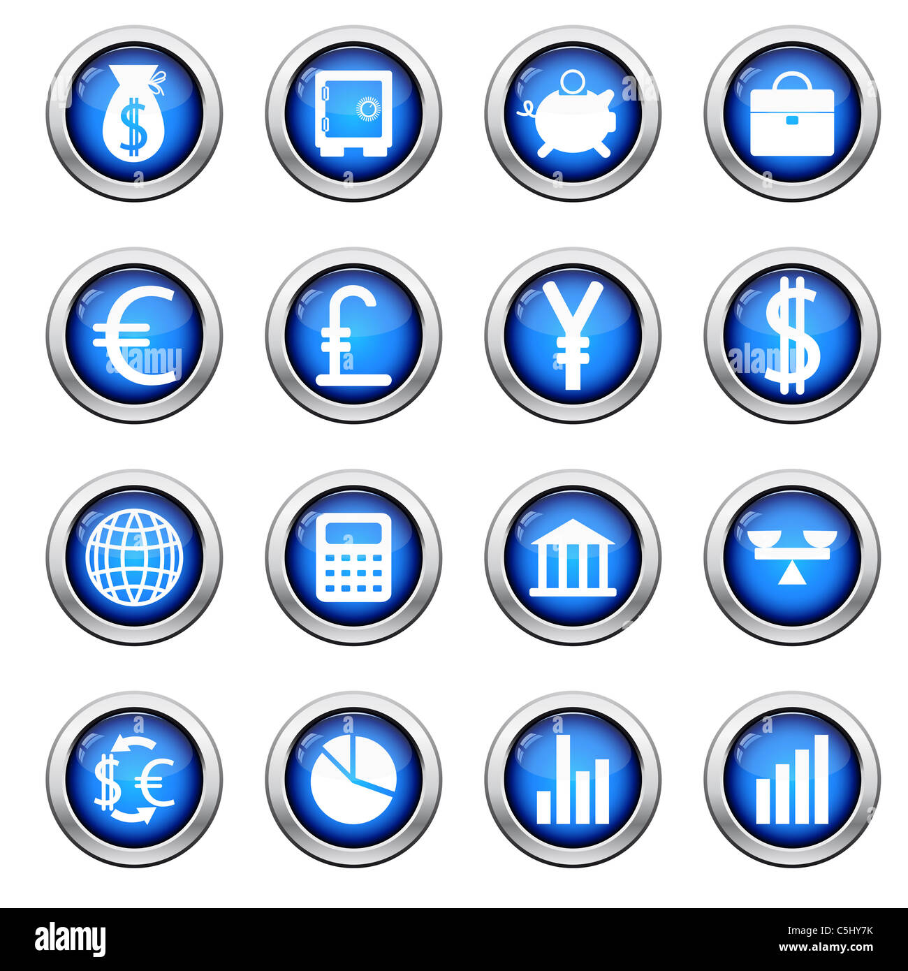 Big collection of financial icons for using in web design Stock Photo ...