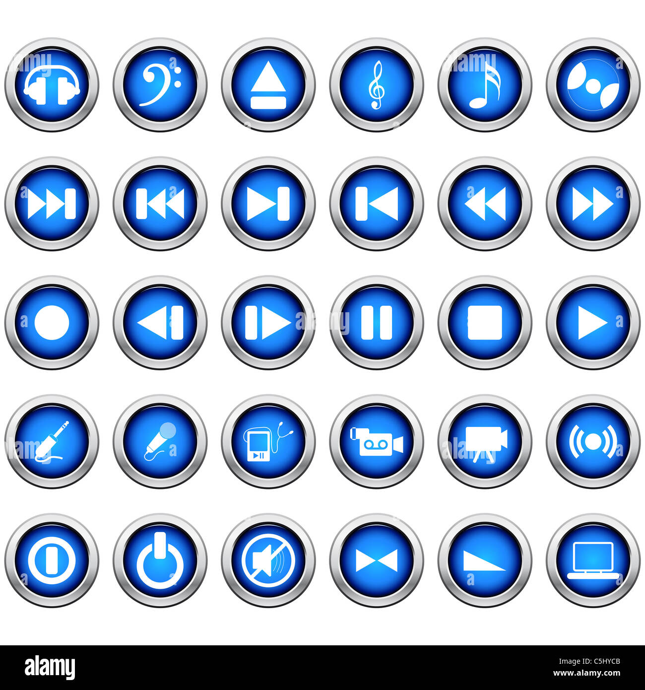 Vector collection of different music themes icons Stock Photo - Alamy