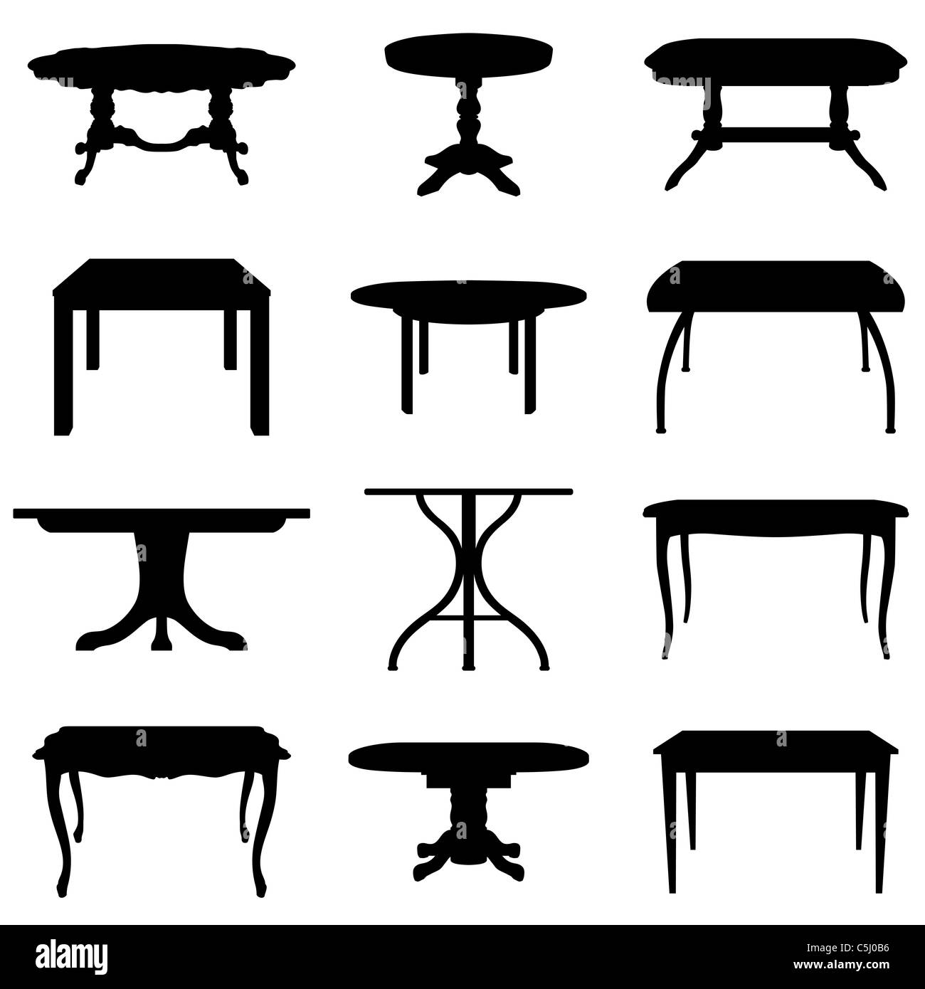 Silhouettes of people tables Cut Out Stock Images & Pictures - Alamy