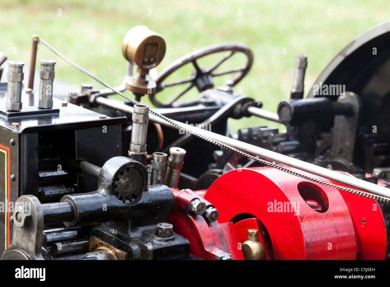 Machinery on the top of a miniature traction engine at the Woodcote ...