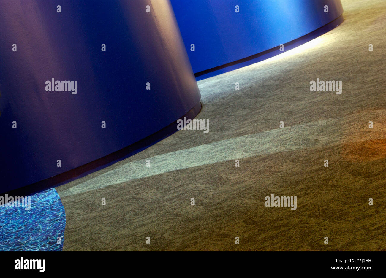 Base of dark blue columns Stock Photo - Alamy