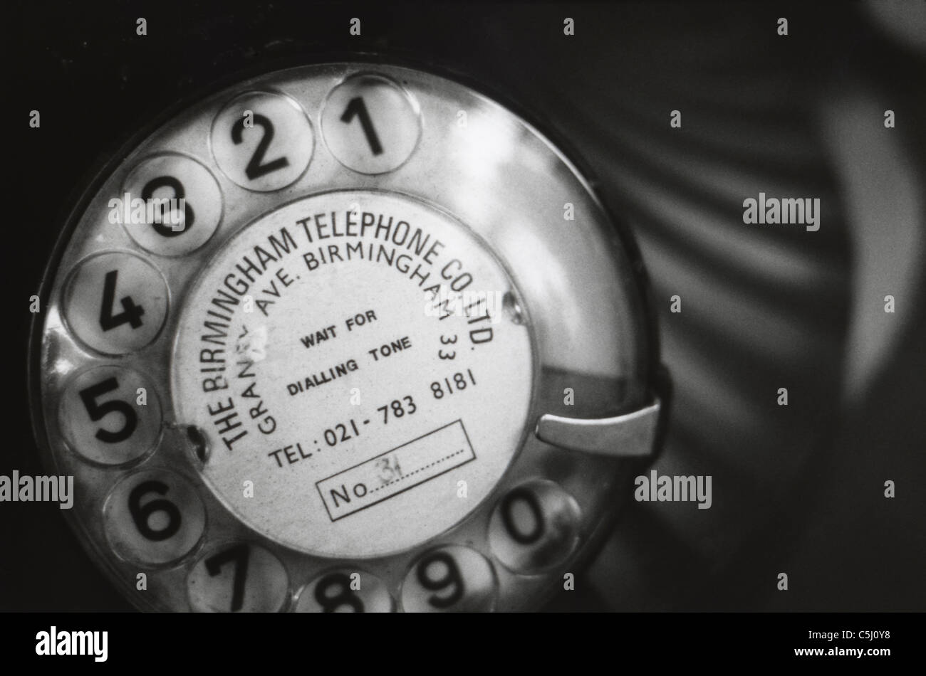 old British telephone dial with Birmingham telephone number Stock Photo ...