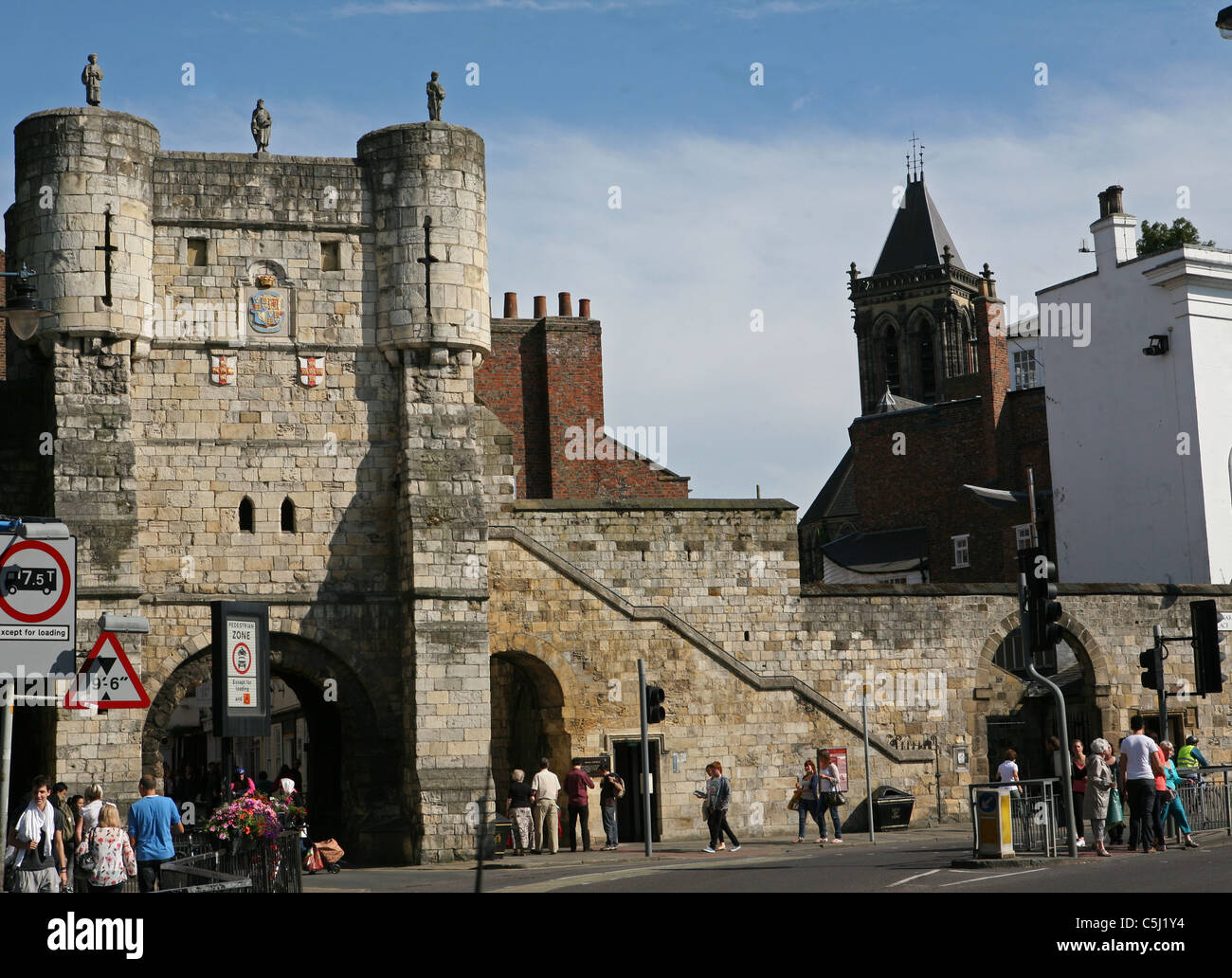 Bootham bar walls York North Yorkshire England UK Europe United Kingdom ...