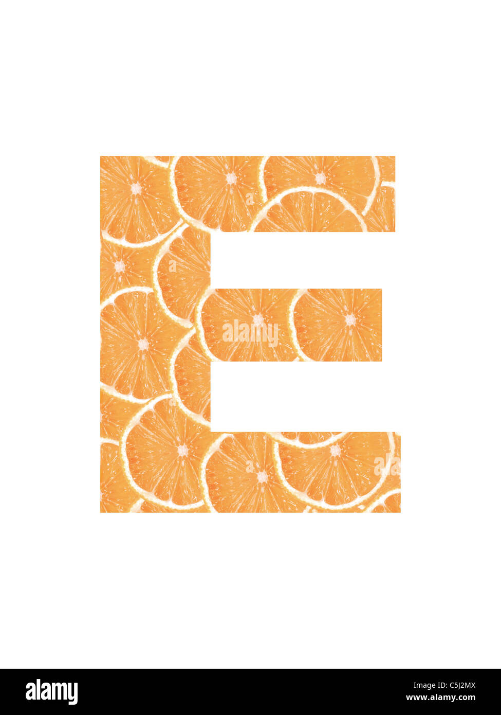 Letter of the alphabet cropped from slices of orange Stock Photo - Alamy