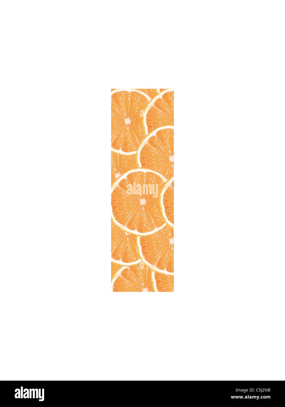 Letter of the alphabet cropped from slices of orange Stock Photo - Alamy