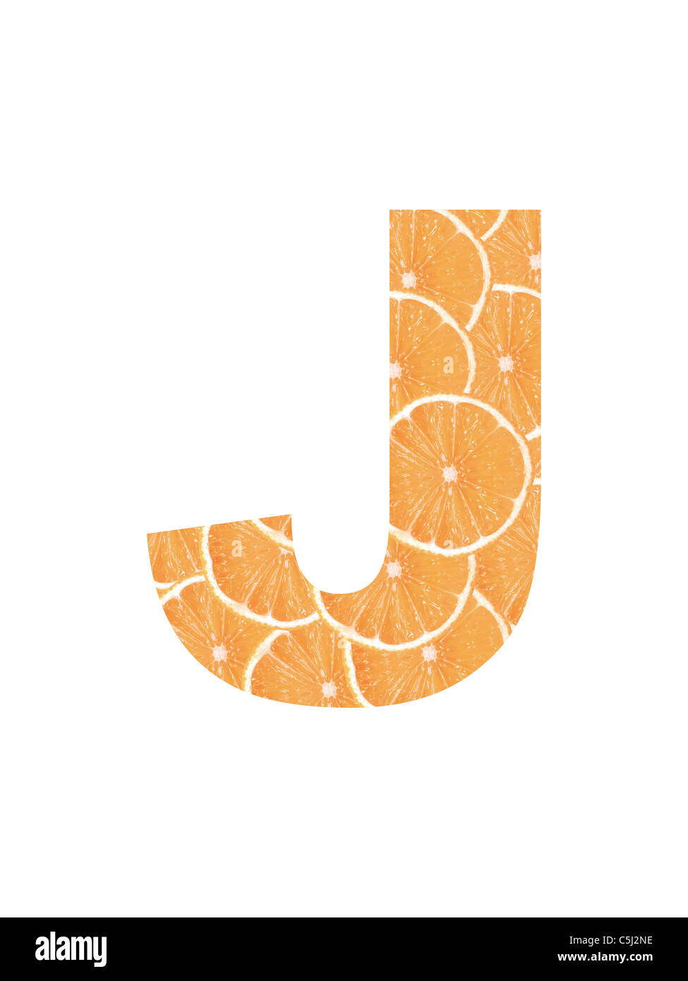 Letter of the alphabet cropped from slices of orange Stock Photo - Alamy