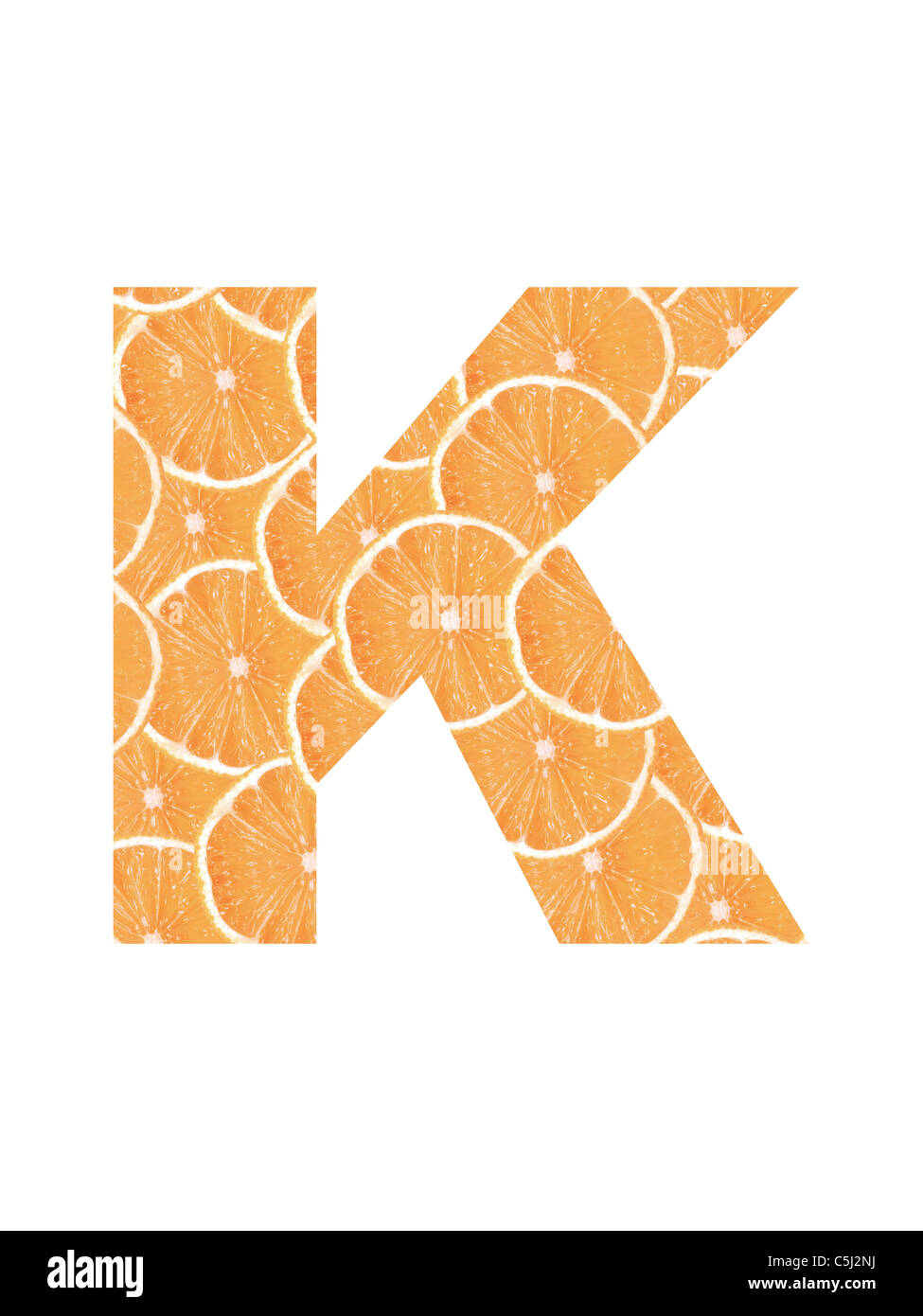 Letter of the alphabet cropped from slices of orange Stock Photo - Alamy