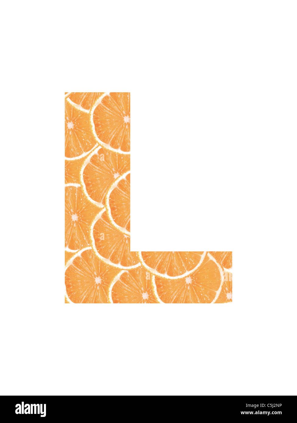 Letter of the alphabet cropped from slices of orange Stock Photo - Alamy