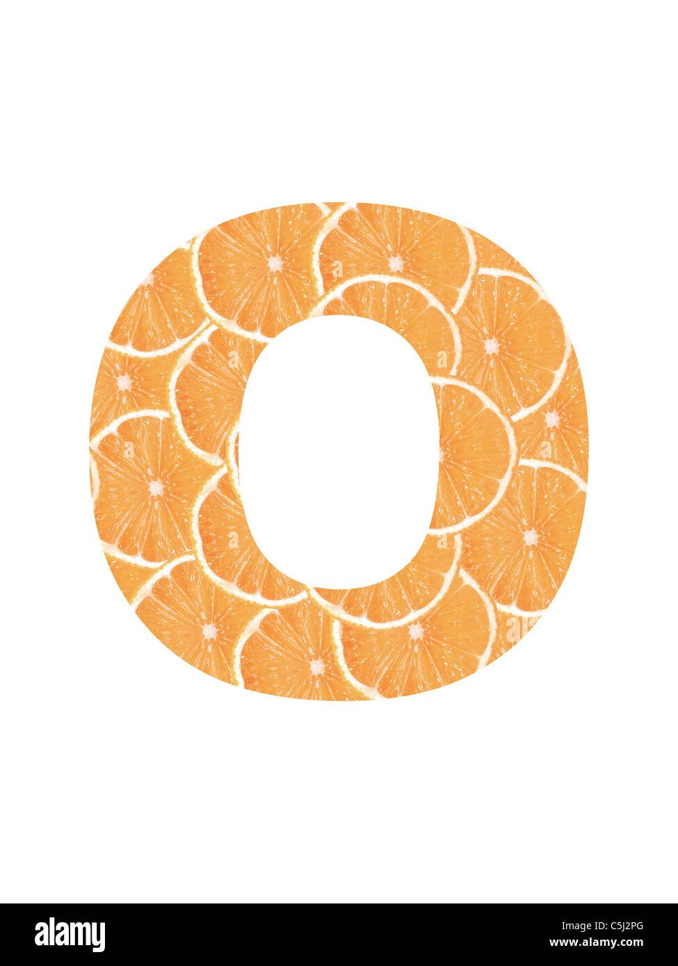 Letter of the alphabet cropped from slices of orange Stock Photo - Alamy