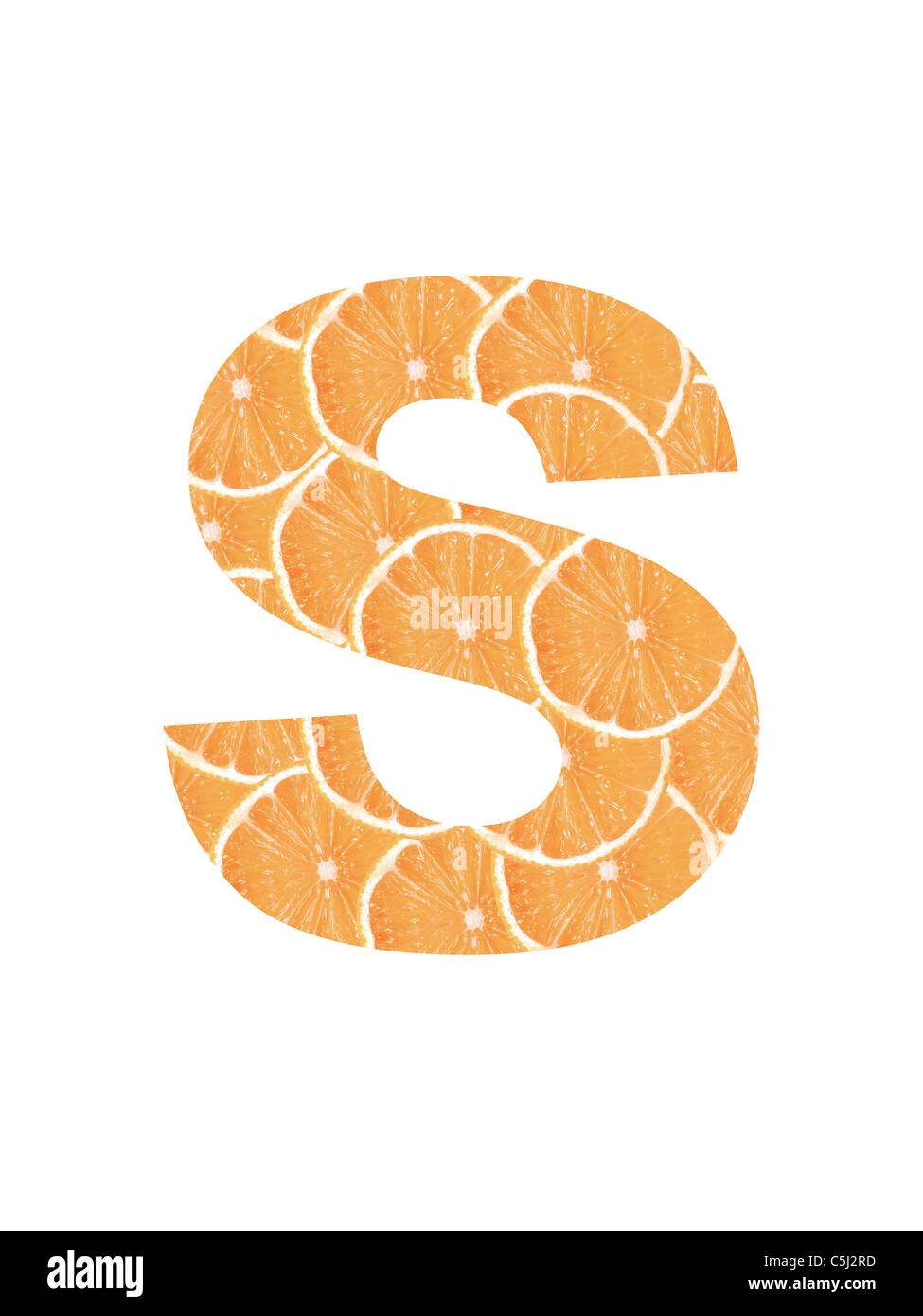 Letter of the alphabet cropped from slices of orange Stock Photo - Alamy