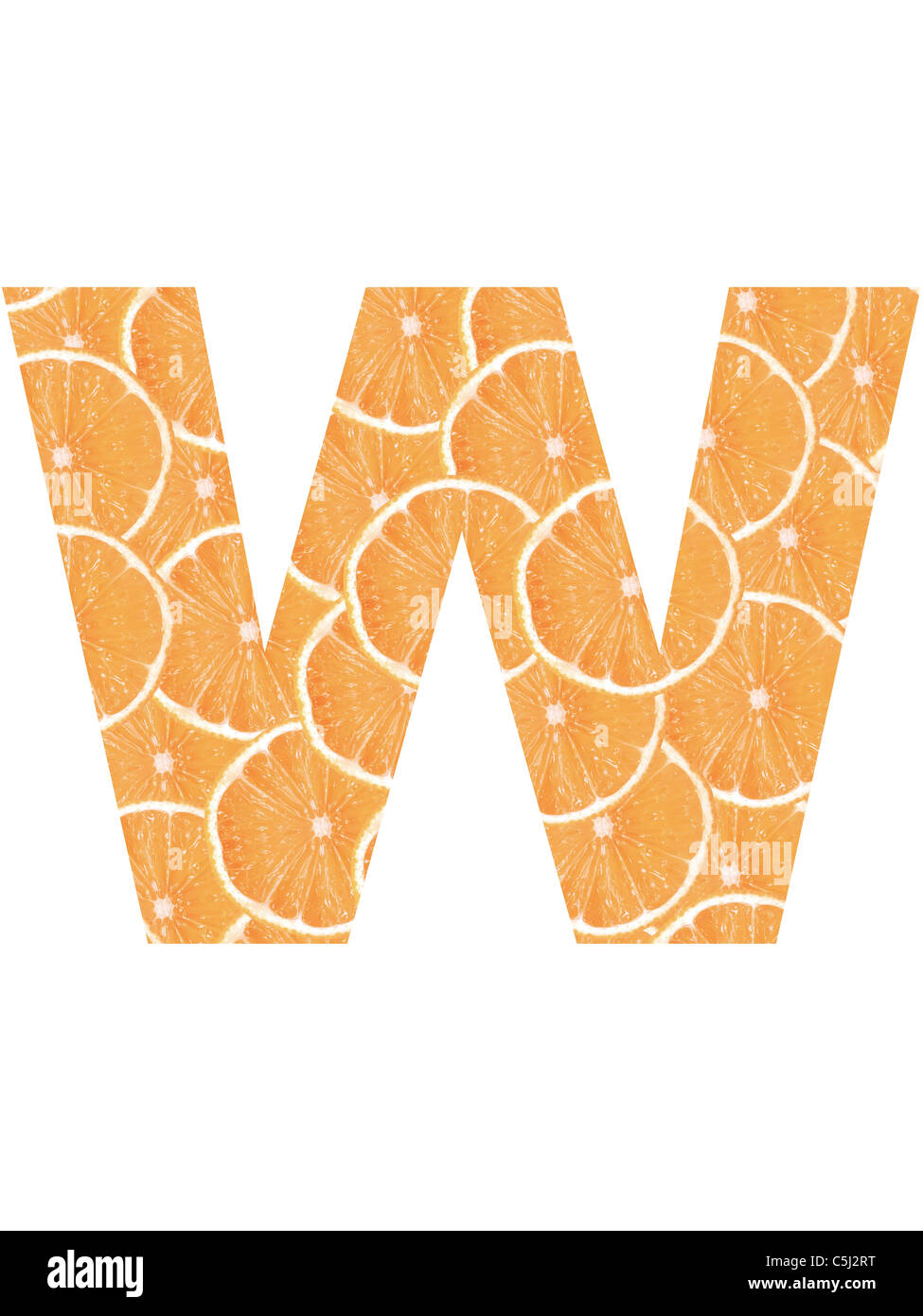 Letter of the alphabet cropped from slices of orange Stock Photo - Alamy