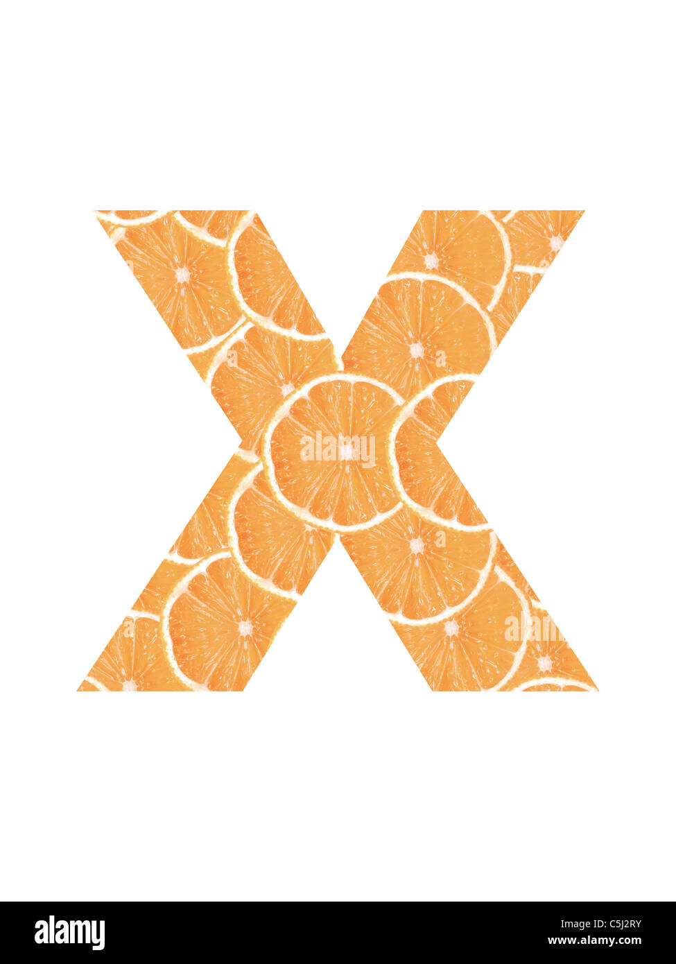 Letter of the alphabet cropped from slices of orange Stock Photo - Alamy