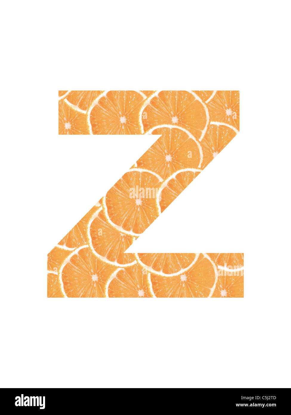 Letter of the alphabet cropped from slices of orange Stock Photo - Alamy