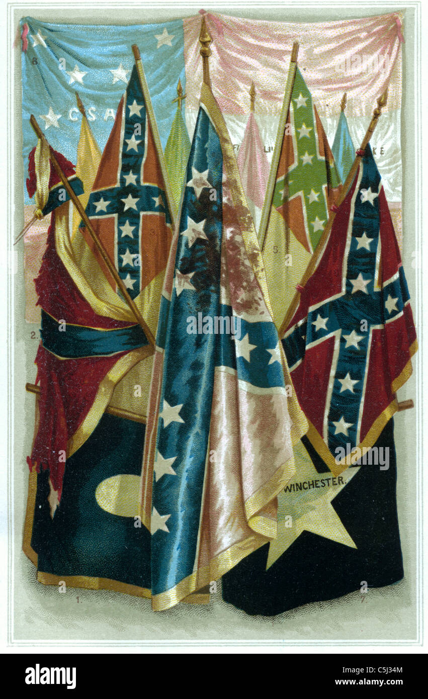 Famous Confederate Battle Flags - Civil War Battle Flags Stock Photo ...