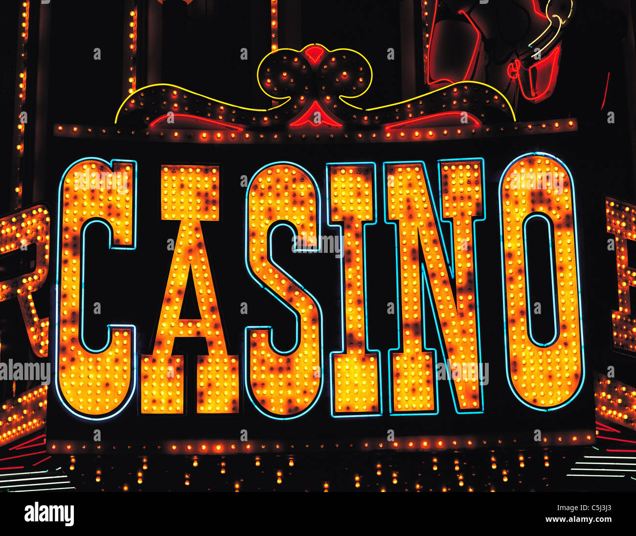Casino sign neon lights hi-res stock photography and images - Alamy