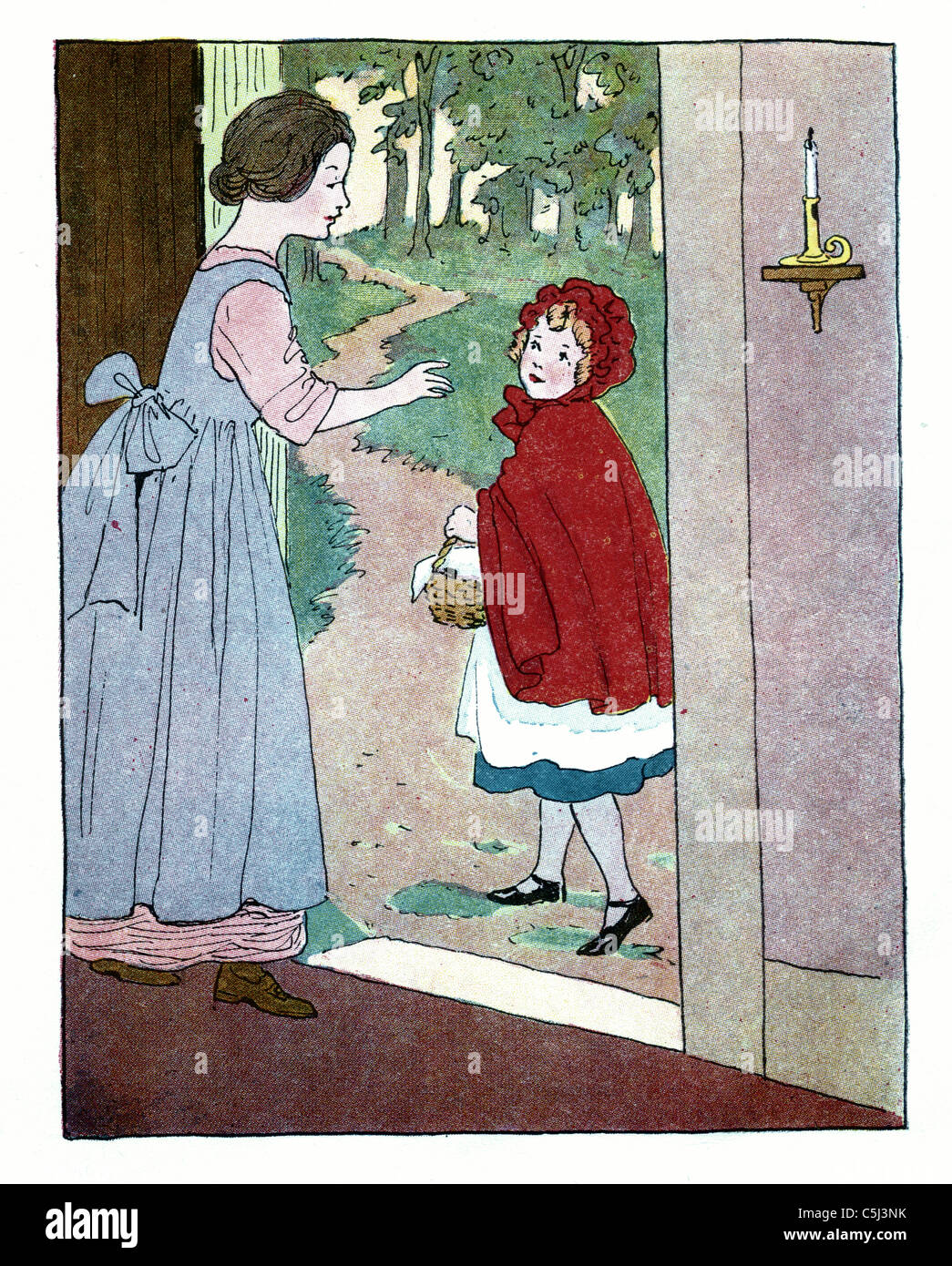 Little Red Riding Hood Antiquarian Book Illustration Stock Photo - Alamy