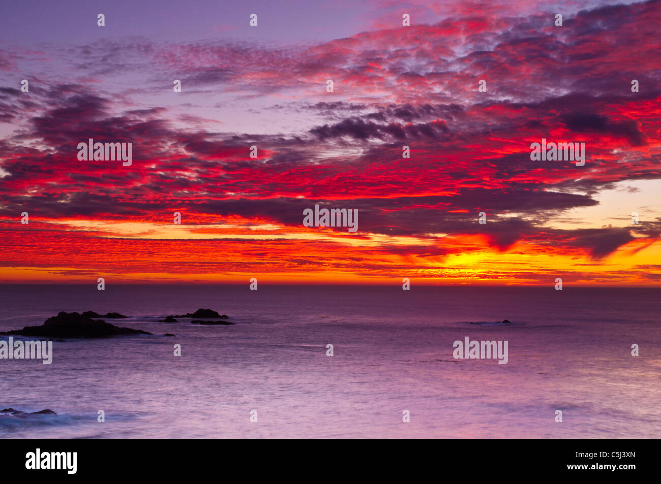 Sunset over the Pacific Ocean, Point Lobos State Reserve, Carmel ...