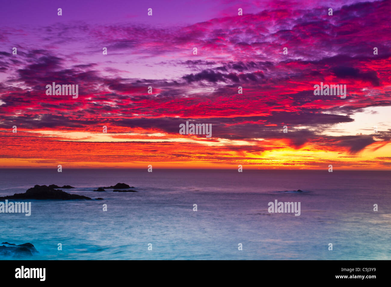 Sunset over the Pacific Ocean, Point Lobos State Reserve, Carmel ...