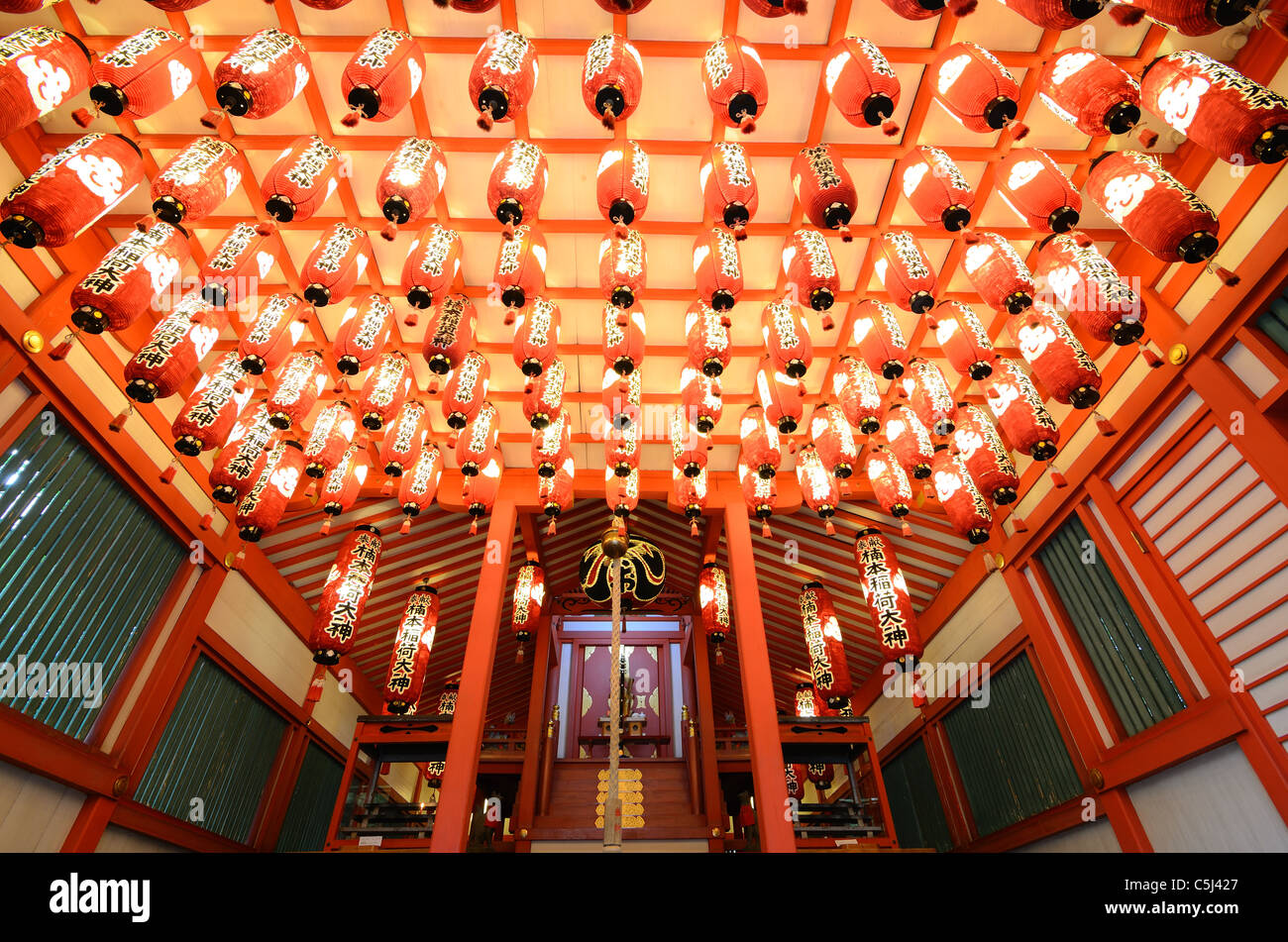 Inside the Inari Shrine on the Grounds of Minatogawa Temple in Kobe ...