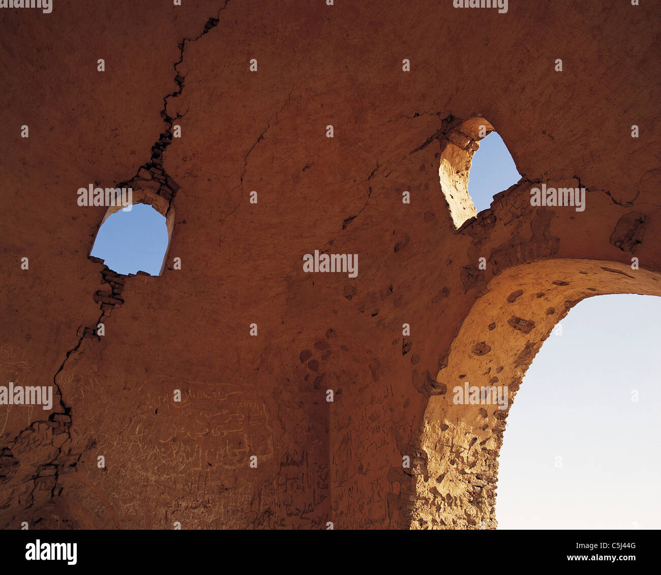 Interior of simple Islamic shrine above the Nile at Aswan, Egypt Stock ...