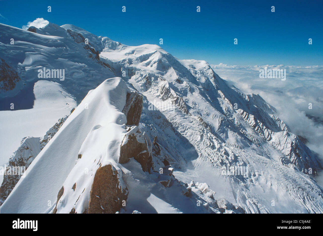 The Bossons Glacier and Mont Blanc seen from the summit of the Dent du ...