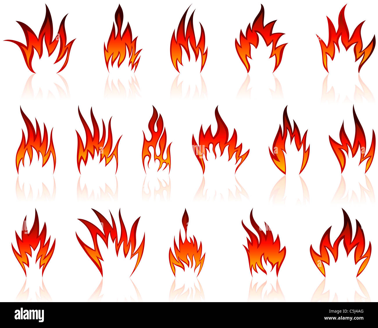 Set of fire vector icons for design use Stock Photo - Alamy