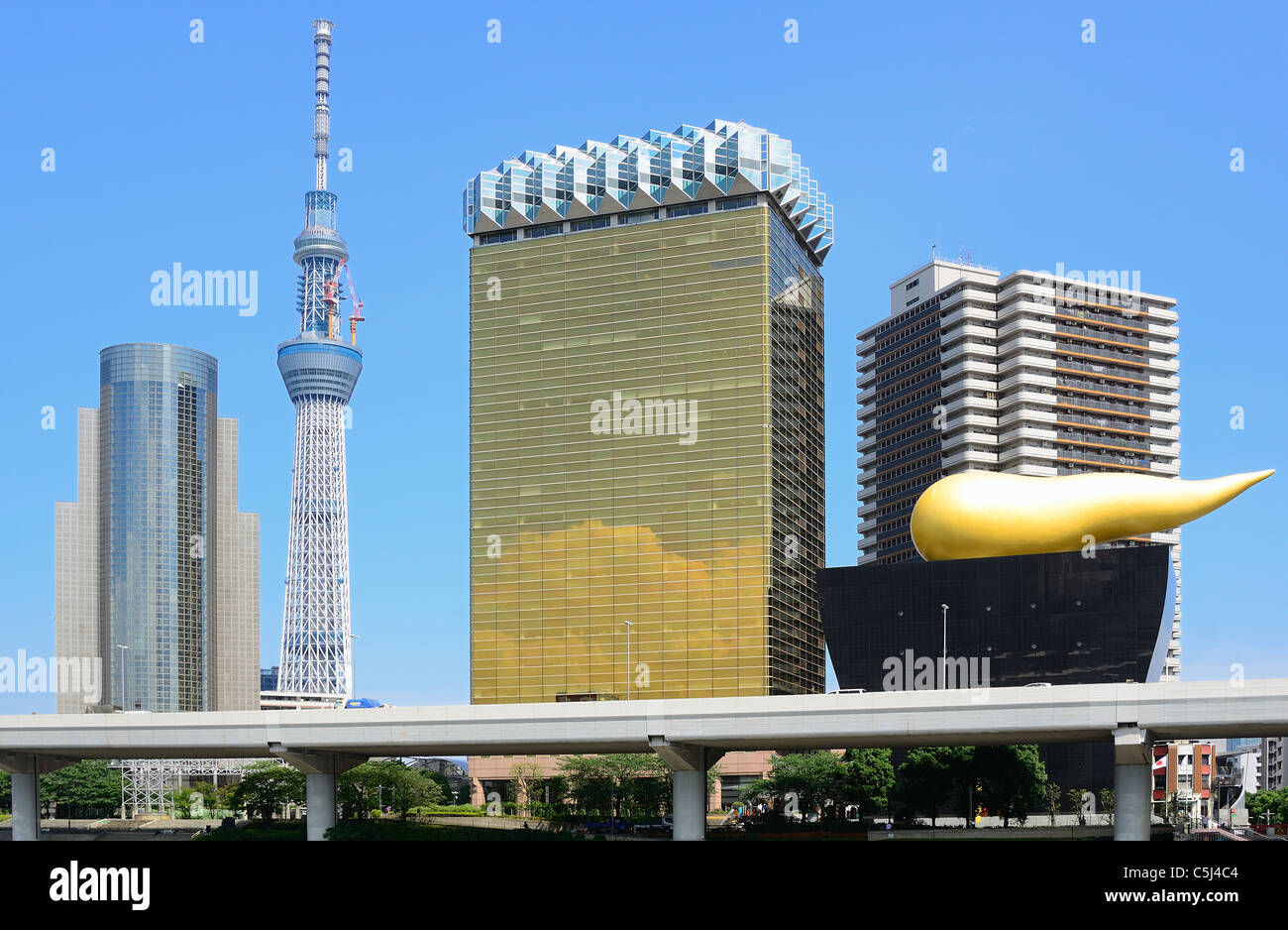 Tokyo, Japan with landmark buildings including Tokyo Sky Tree Stock ...