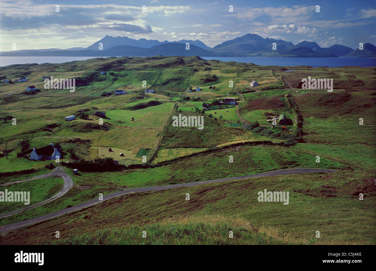 The crofting township of Tarskavaig with the Coulins behind, Isle of ...