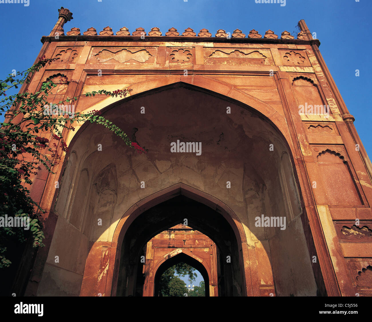 Series of ceremonial arches built in red sandstone, the Red Fort, Agra ...
