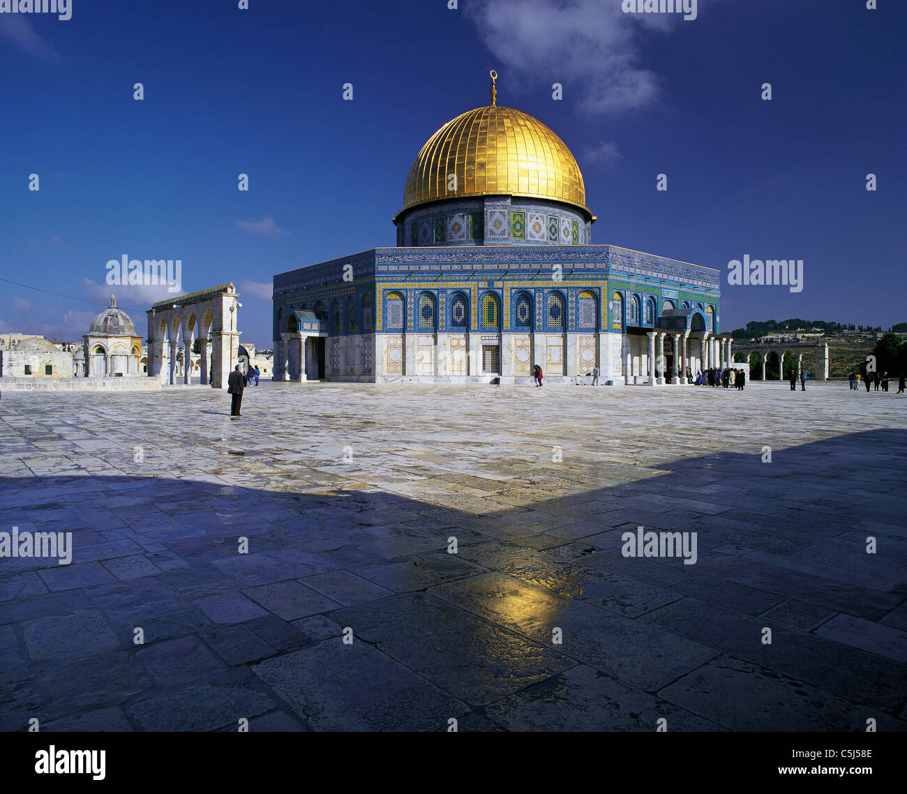 The Dome of the Rock mosque, known in Arabic as Al Quds (The Holy) with ...