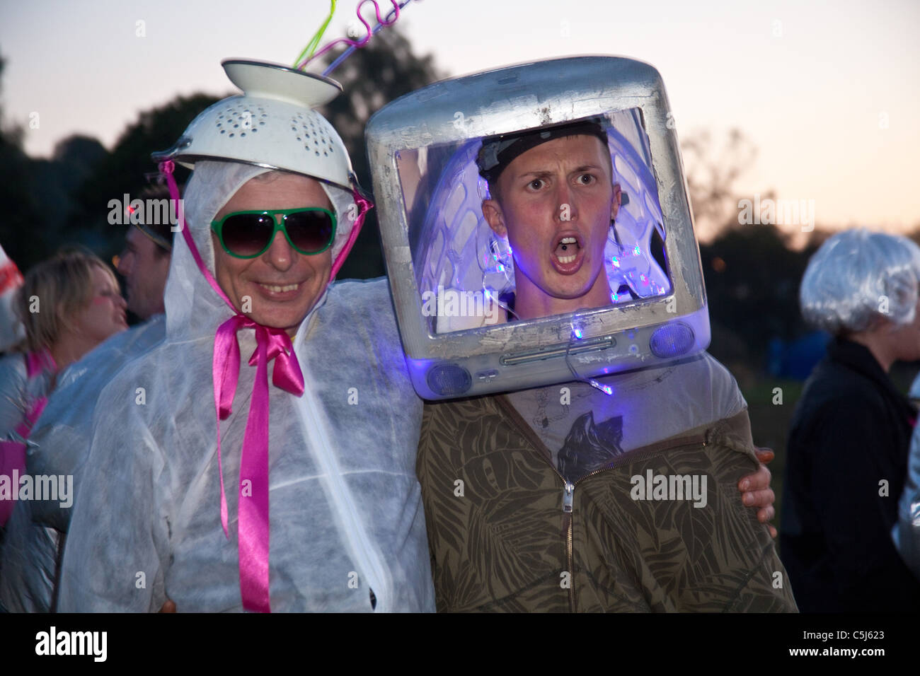 Robotic fancy dress at the Glastonbury Festival 2011 Stock Photo - Alamy