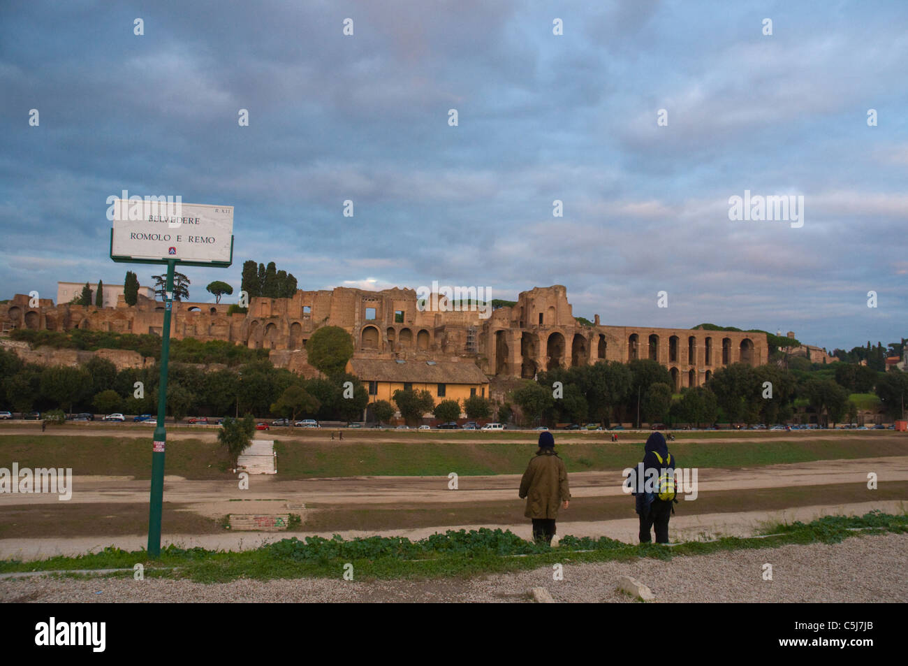 Belvedere Romolo e Remo platform over Circus Maximus ground Rome Italy ...
