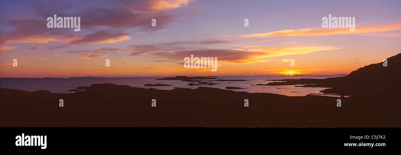 Brilliant sunset over an archipelago of small islands off the south ...