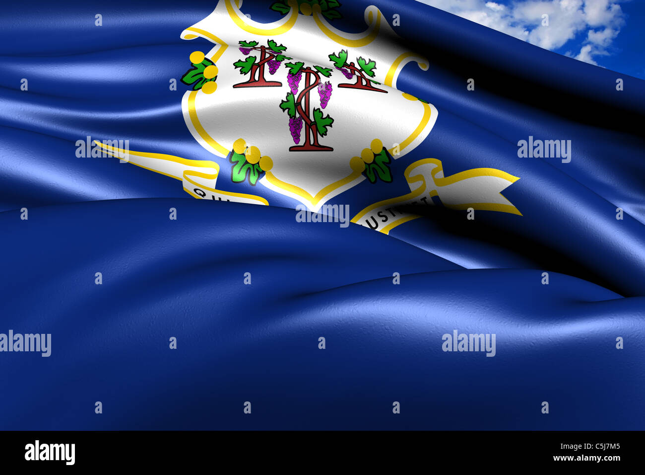 Connecticut flag waving hi-res stock photography and images - Alamy