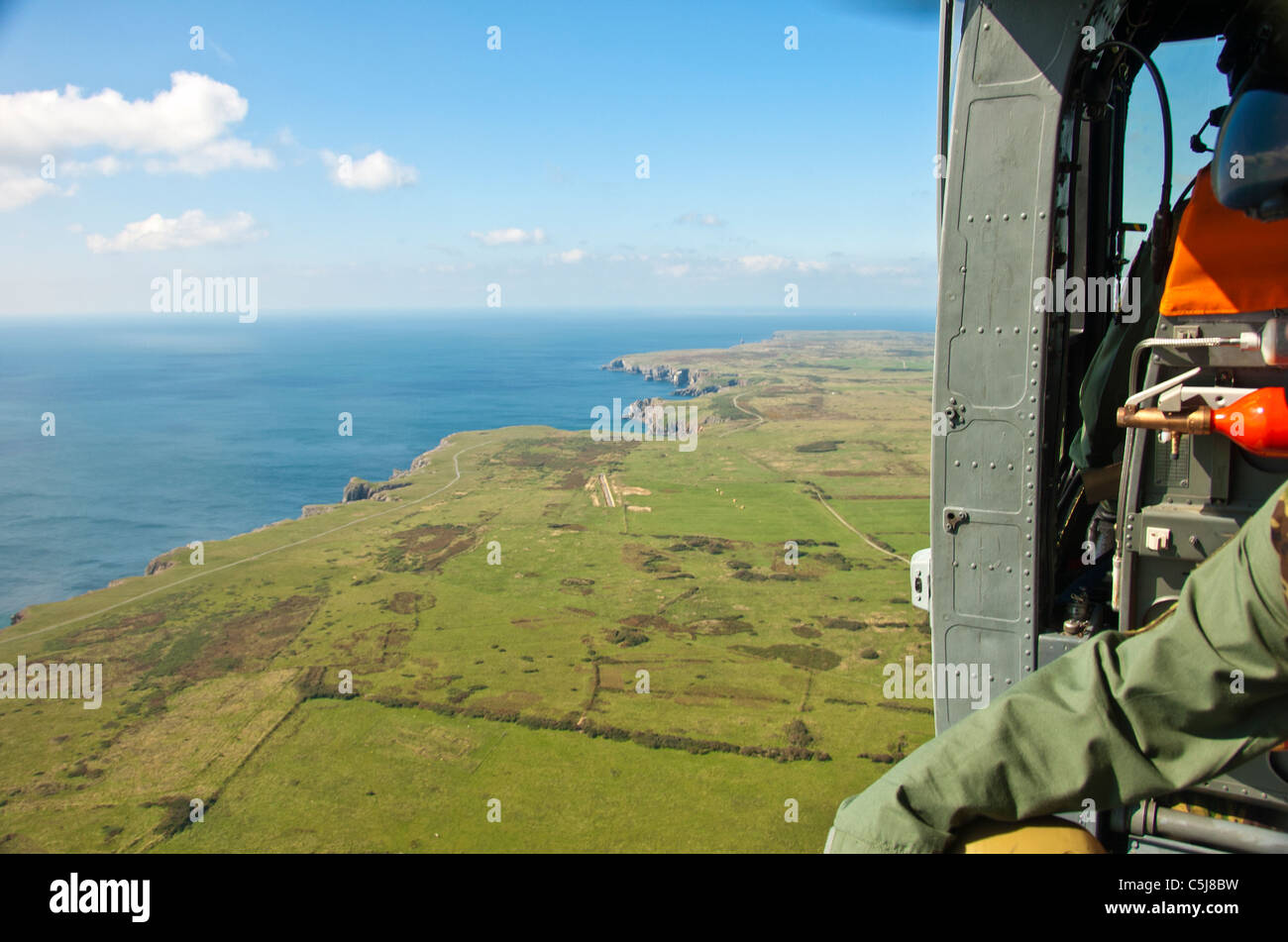 Flight over Tenby ranges Stock Photo - Alamy