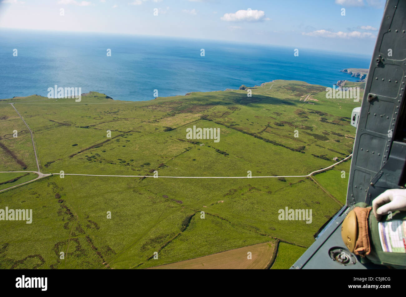 Flight over Tenby ranges Stock Photo - Alamy